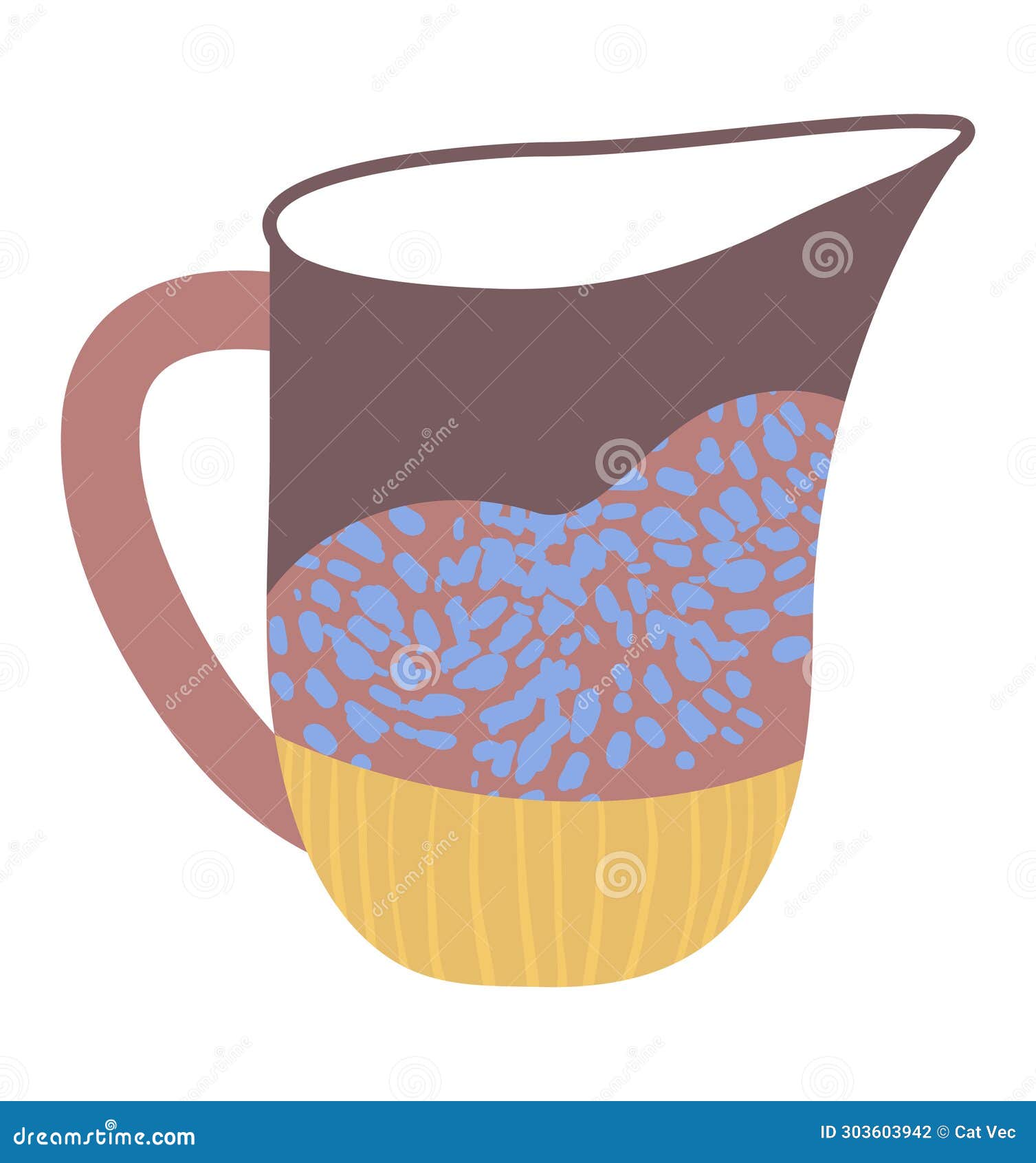 Flat Design of Abstract Colored Coffee Cup. Half-filled Stylized Mug ...