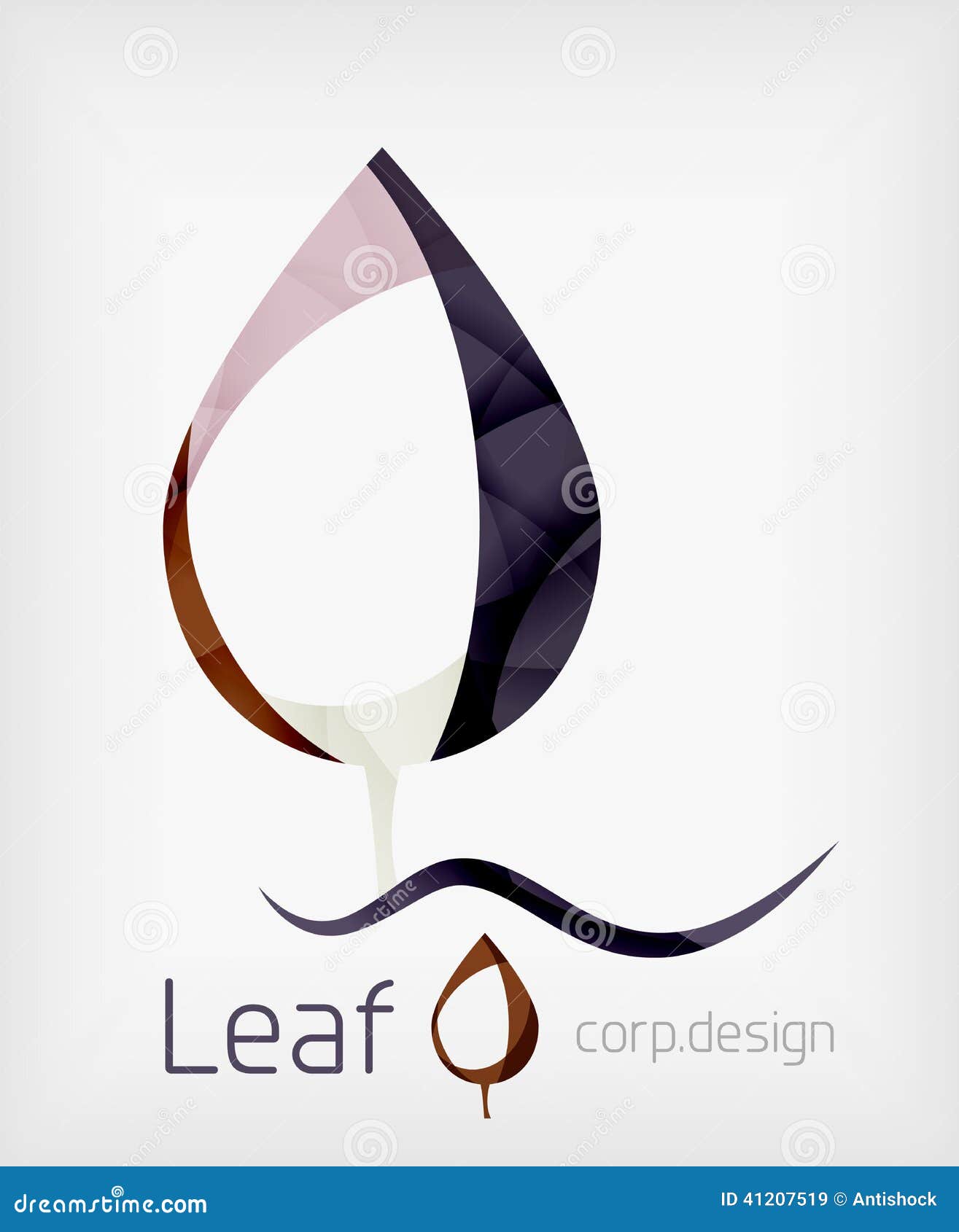 Flat Design Abstract Leaf Shape Concept Stock Vector - Illustration of ...