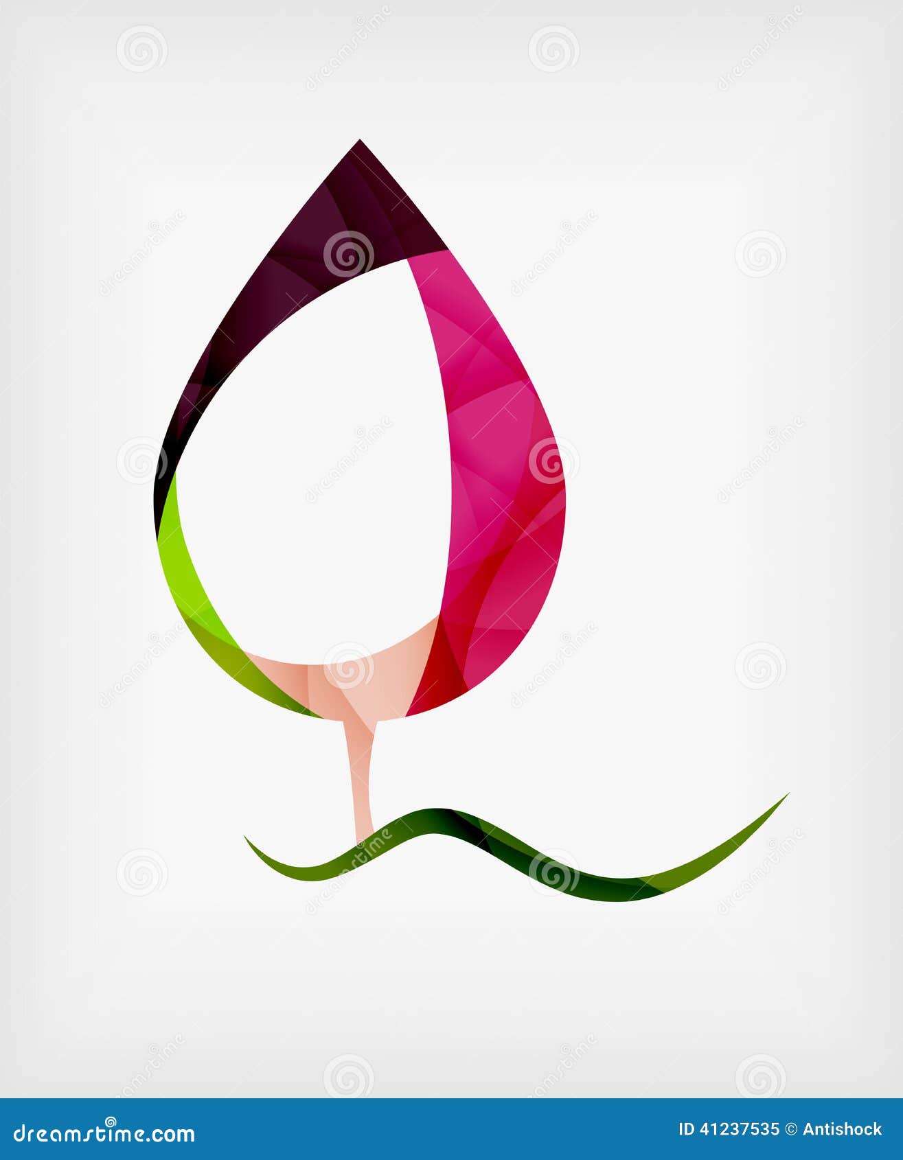 Flat Design Abstract Leaf Shape Concept Stock Vector - Illustration of ...