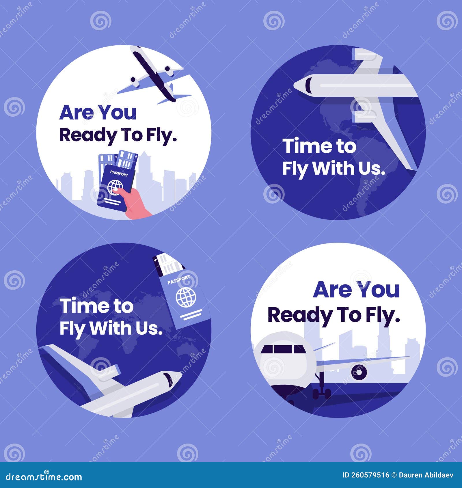 Flat Design Airline Service Labels Template Vector Illustration Stock ...