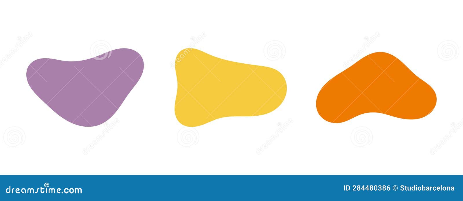 Flat Design Amoeba Shape Liquid Banners Isolated on White Background ...