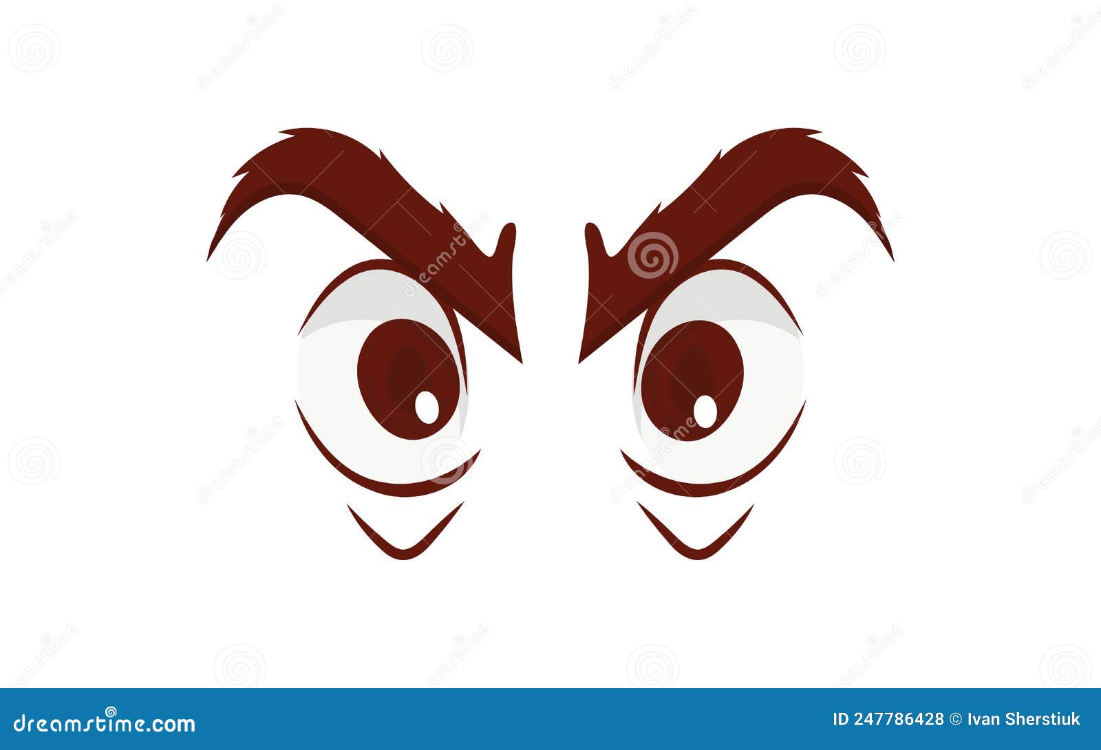 Flat Design Angry Cartoon Eyes Icon Vector Illustration Stock Vector ...
