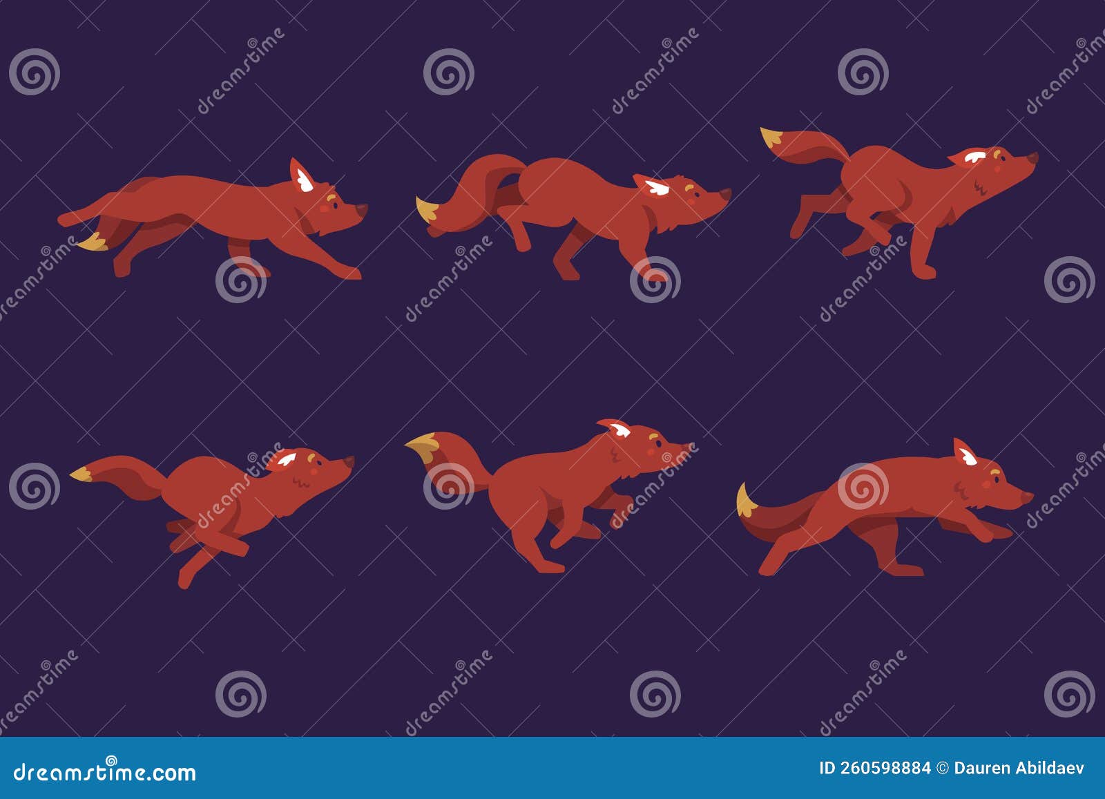 Flat Design Animation Frames Element Collection Vector Illustration ...