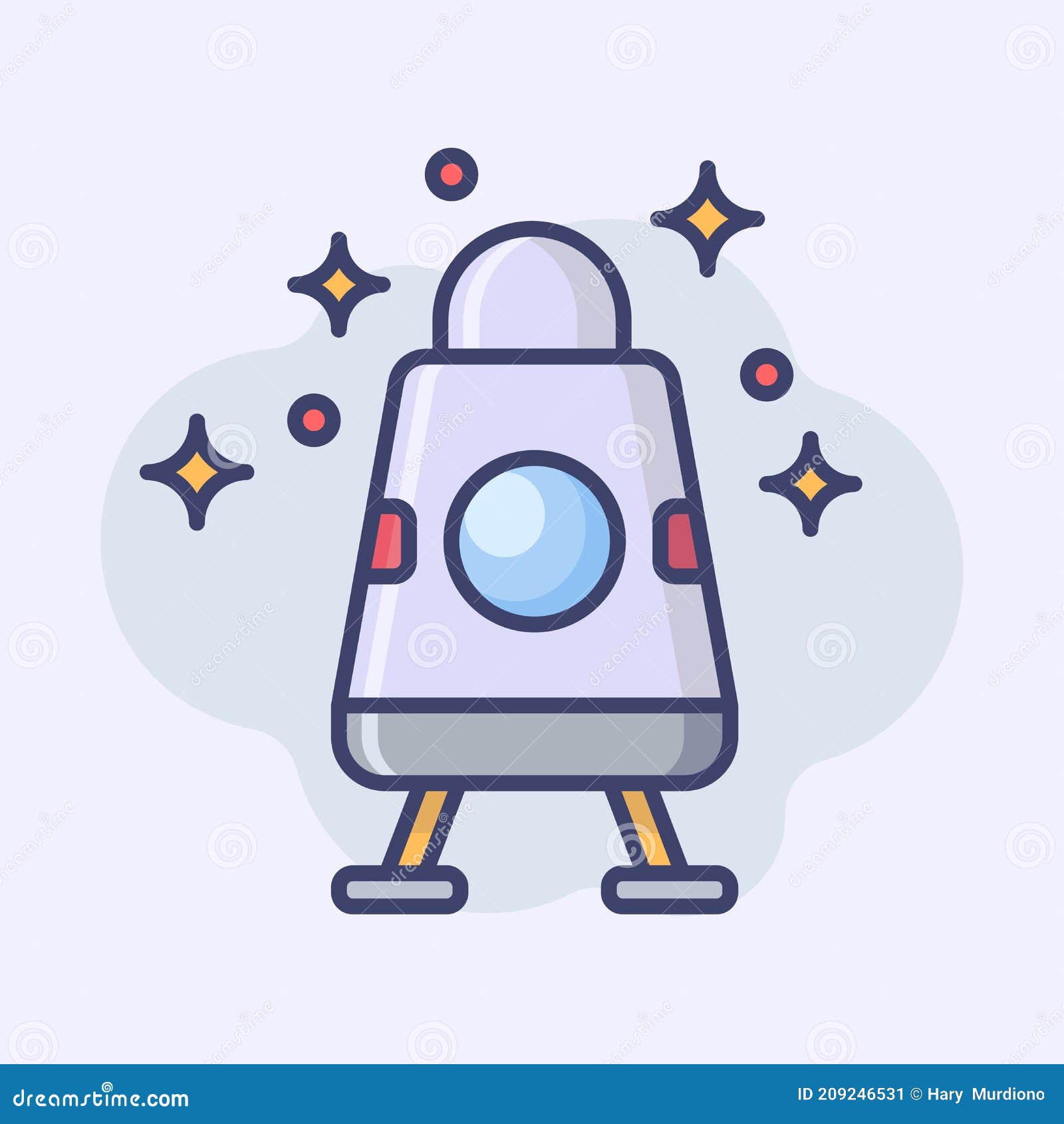 Apollo Spaceship Icon Vector Ilustration Premium Stock Vector ...