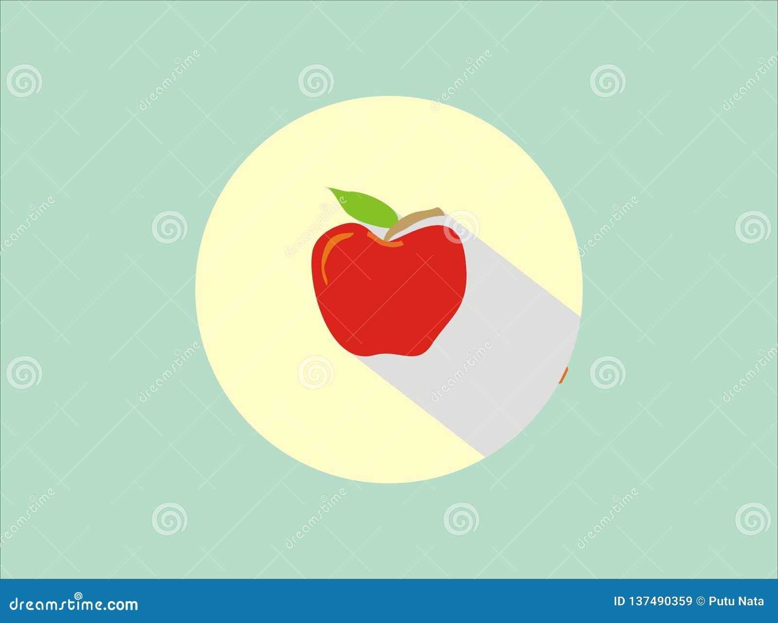 RED APPLE FLAT DESIGN stock illustration. Illustration of juicy - 137490359