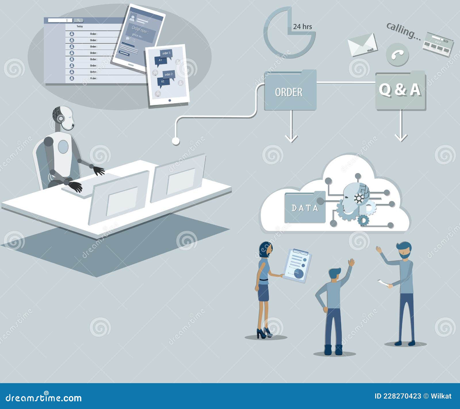 Flat Design of Artificial Intelligence Technology, AI Used in Business ... Flat Design of Artificial Intelligence Technology, AI Used in Business ...