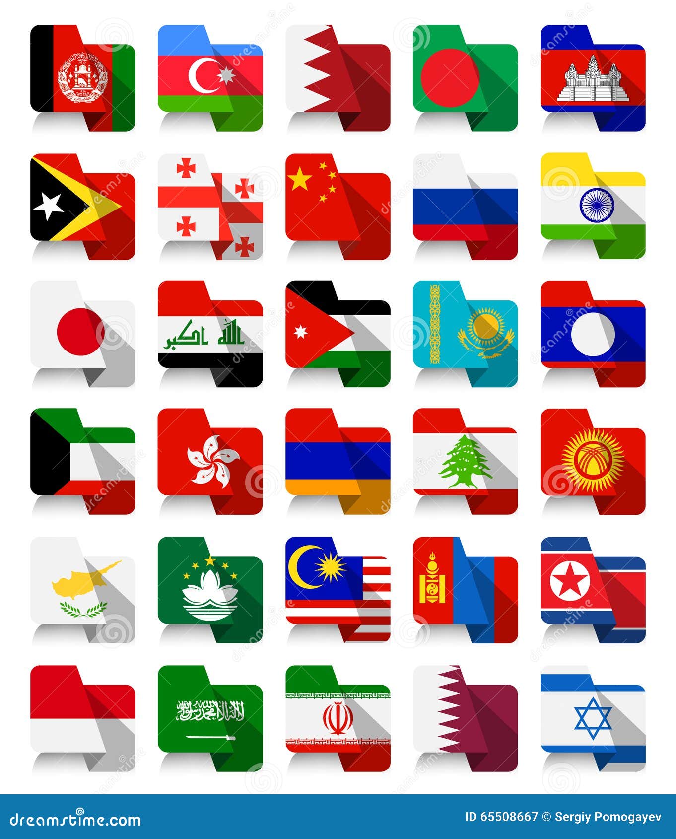 Flat Design Asian Waving Flags Stock Vector - Illustration of china ...