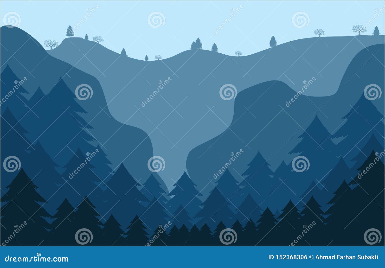 Landscape Flat Design Mountains Background Stock Vector - Illustration ...
