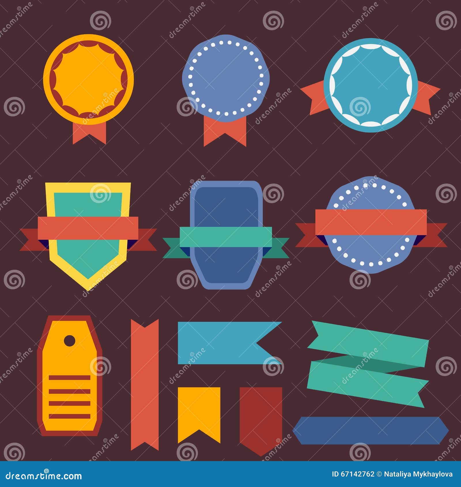 Flat Design Badges Collection. Modern Style Stock Illustration ...