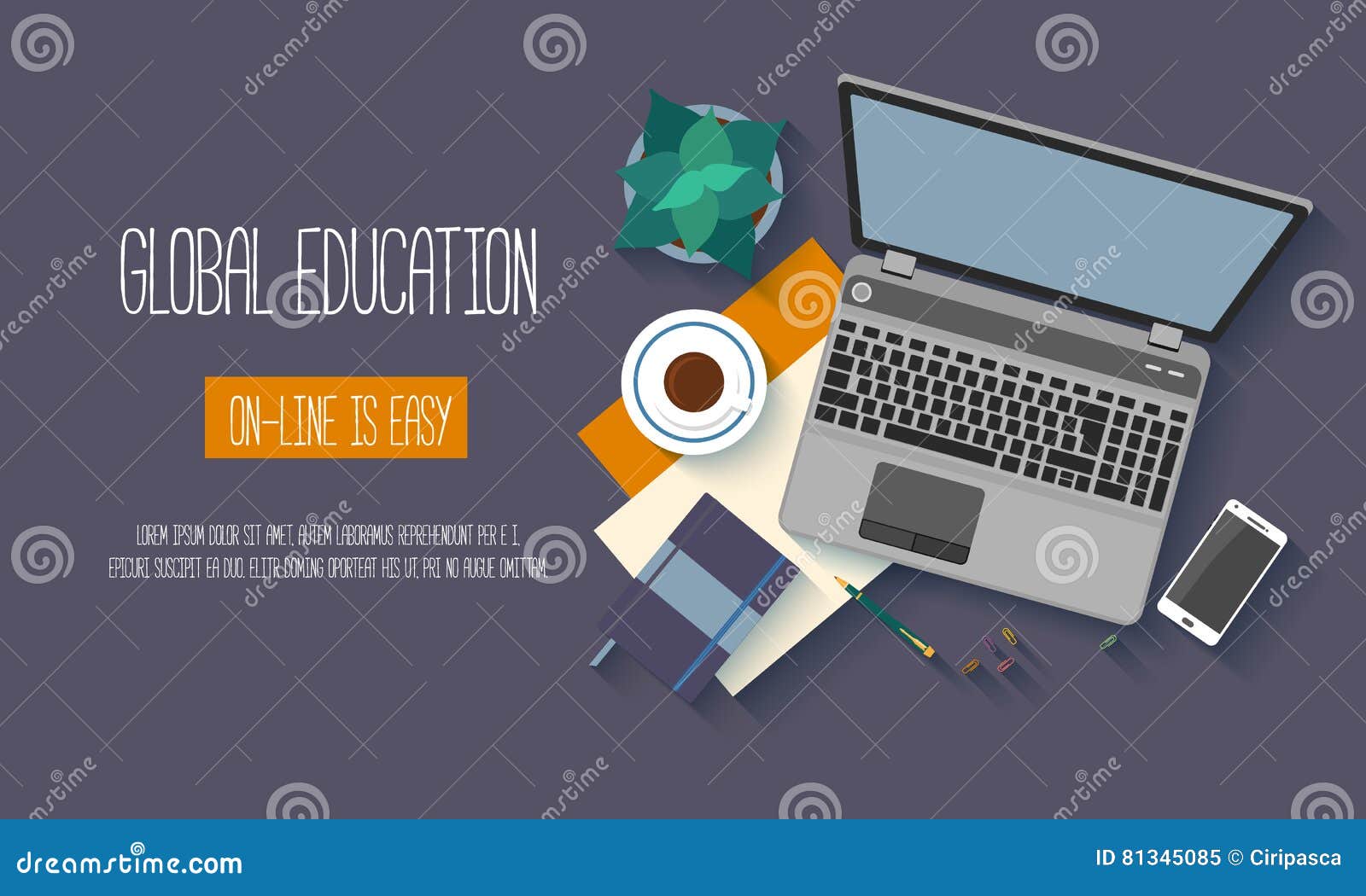 Distance Trainings Banner Concept. Online Education. Thin Line Icons ...
