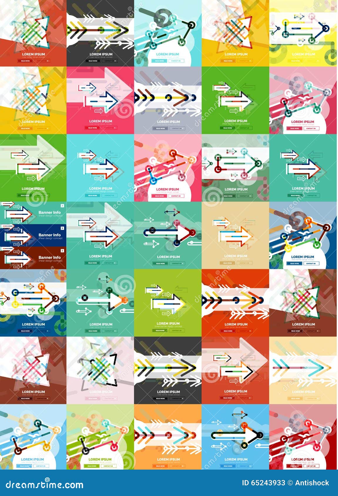 Flat Design Banners with Arrow Shape Stock Vector - Illustration of ...