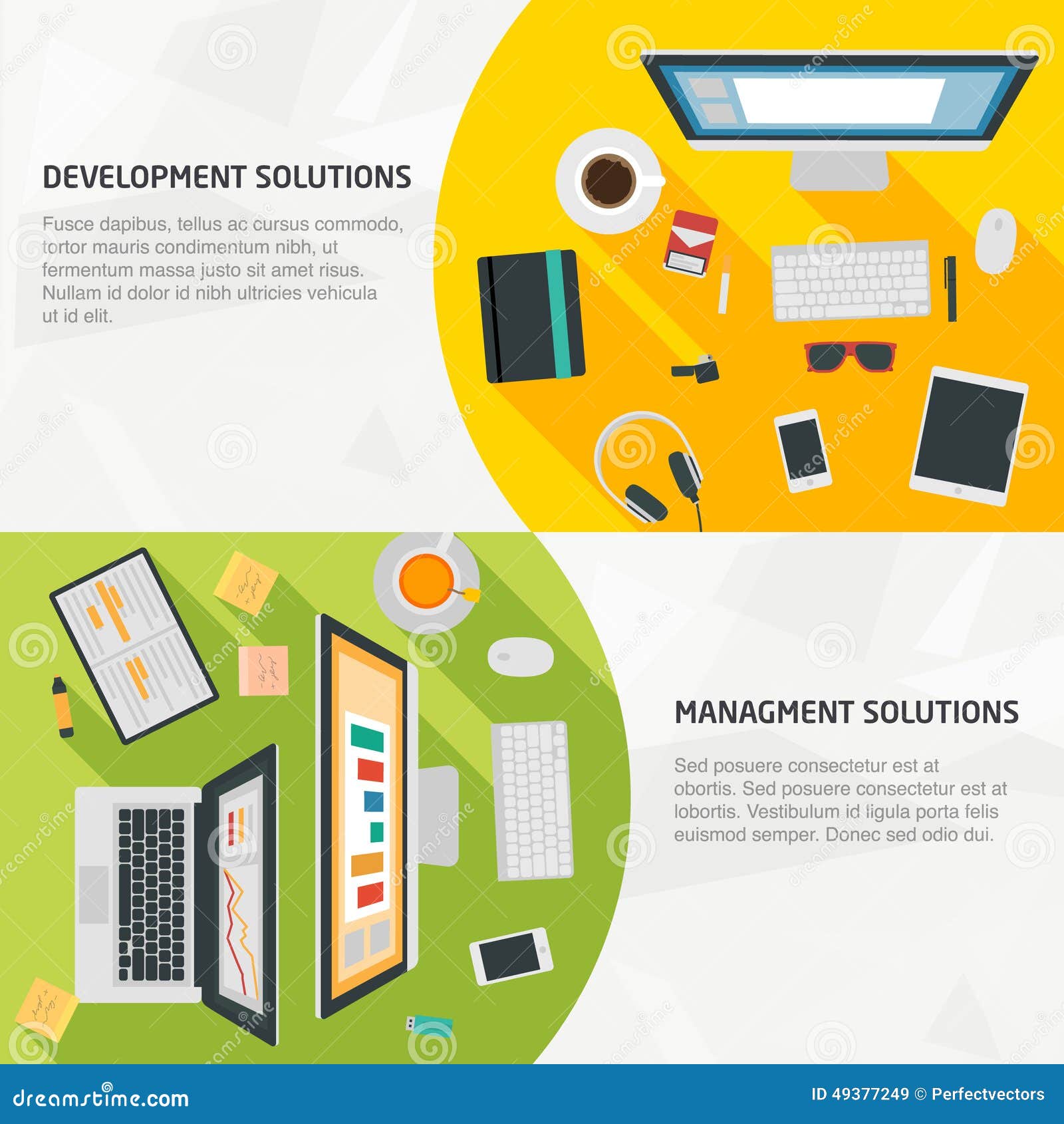 Flat Design Banners for Business and Development Stock Vector ...