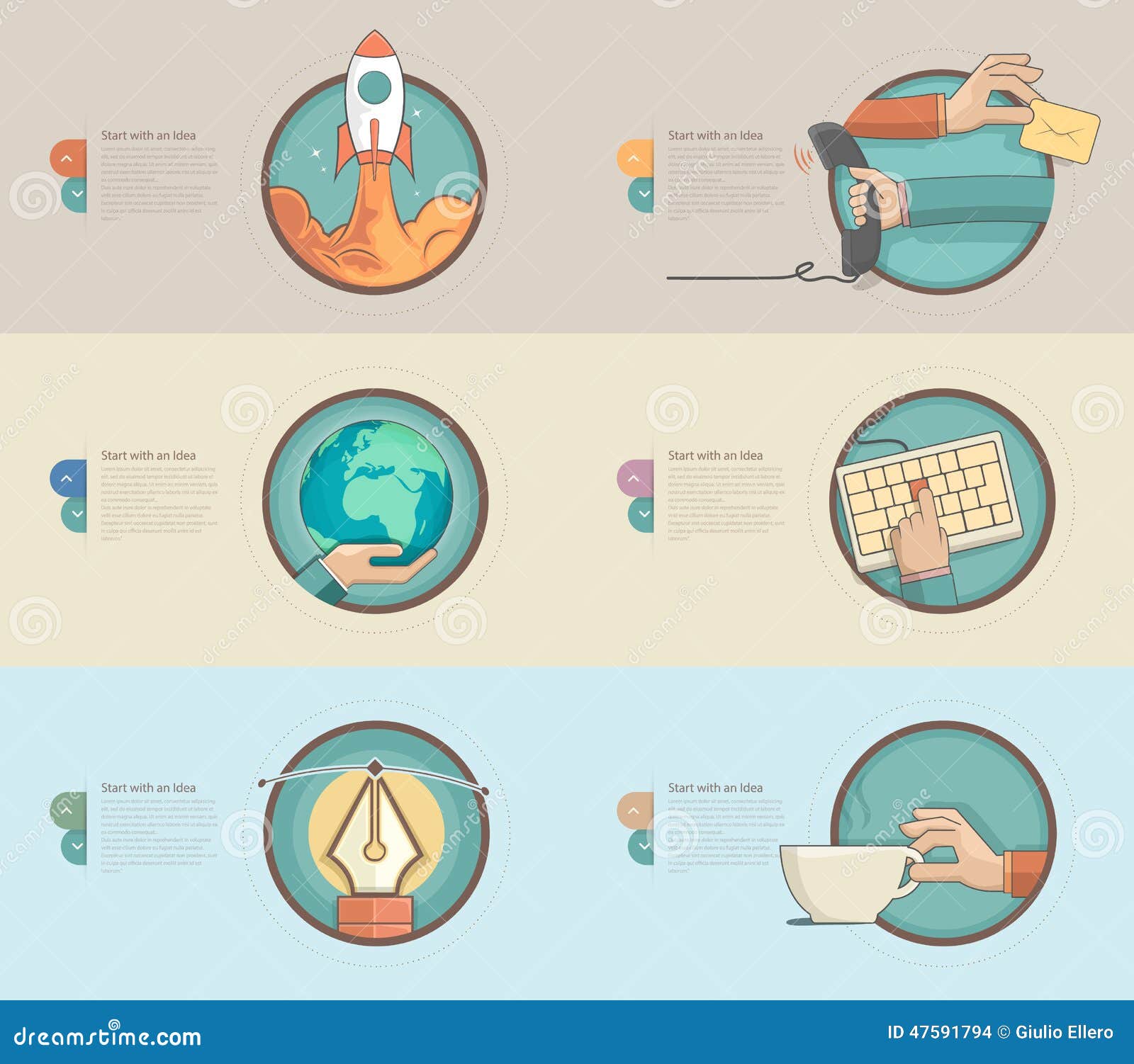 Flat Design Banners with Set of Flat Concept Icons for Web Design and ... Flat Design Banners with Set of Flat Concept Icons for Web Design and ...
