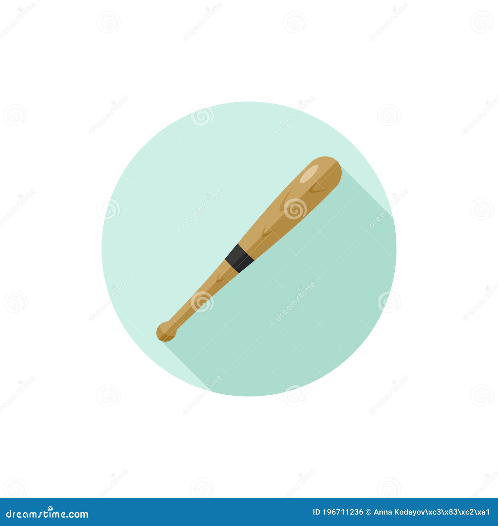 Flat design Baseball Bat stock vector. Illustration of hard - 196711236