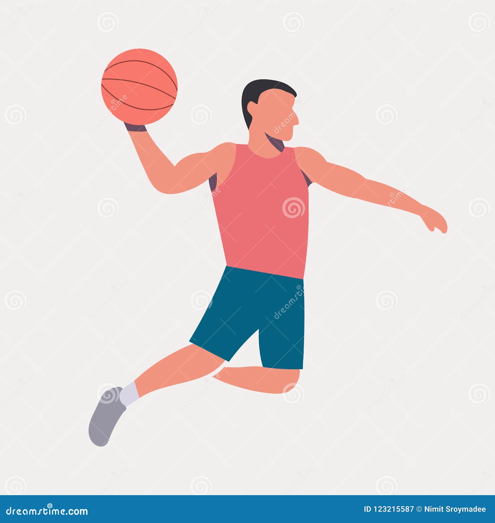 Flat Design Basketball Player Dunk Vector Illustration Stock Vector ... Flat Design Basketball Player Dunk Vector Illustration Stock Vector ...