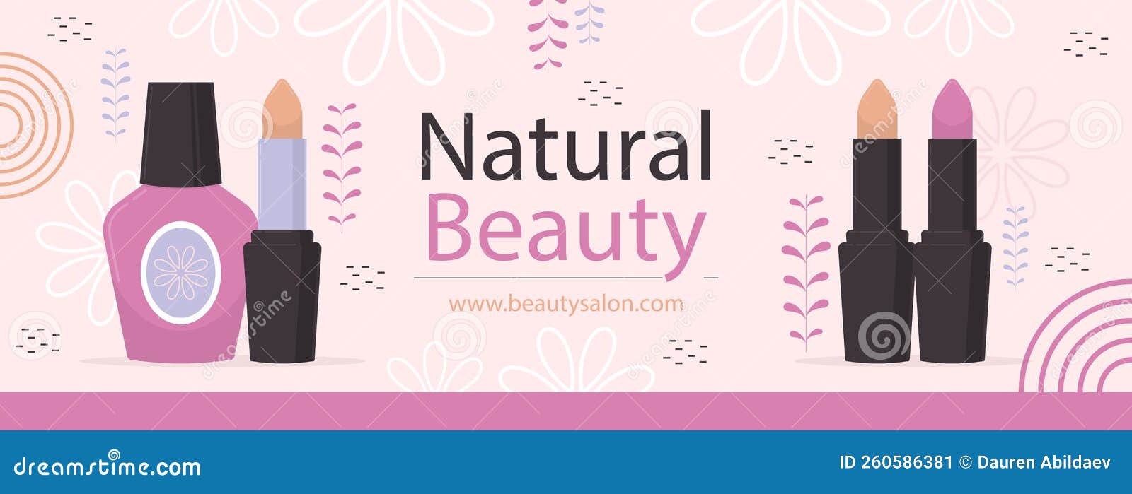 Flat Design Beauty Salon Cover Template Vector Illustration. Stock ...