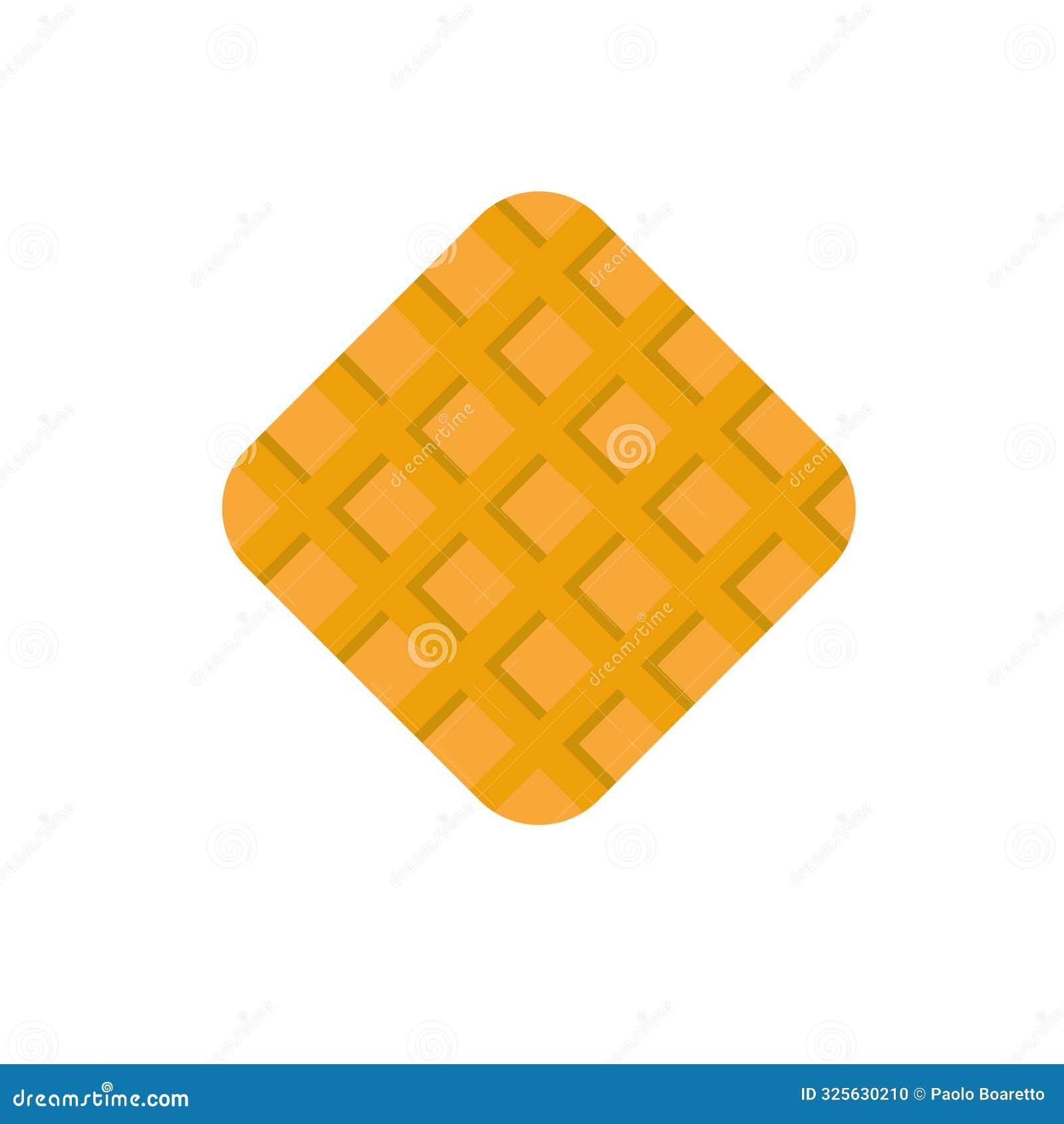Flat Design Belgian Waffle Icon. Vector Stock Illustration ...