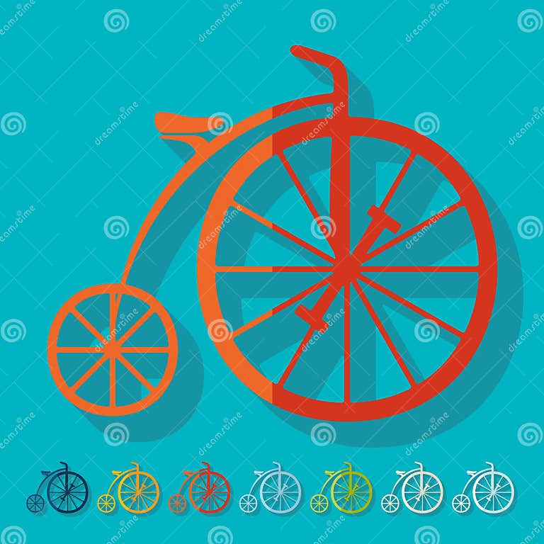 Flat design: bicycle stock vector. Illustration of button - 55078719