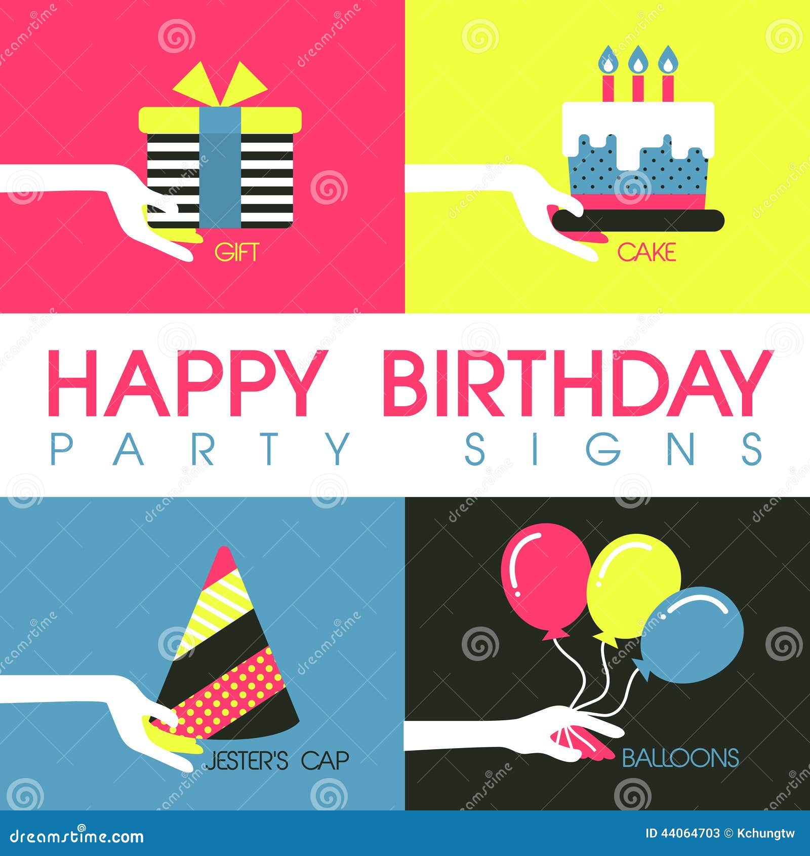 Flat Design for Birthday Party Signs Concept Stock Vector ...
