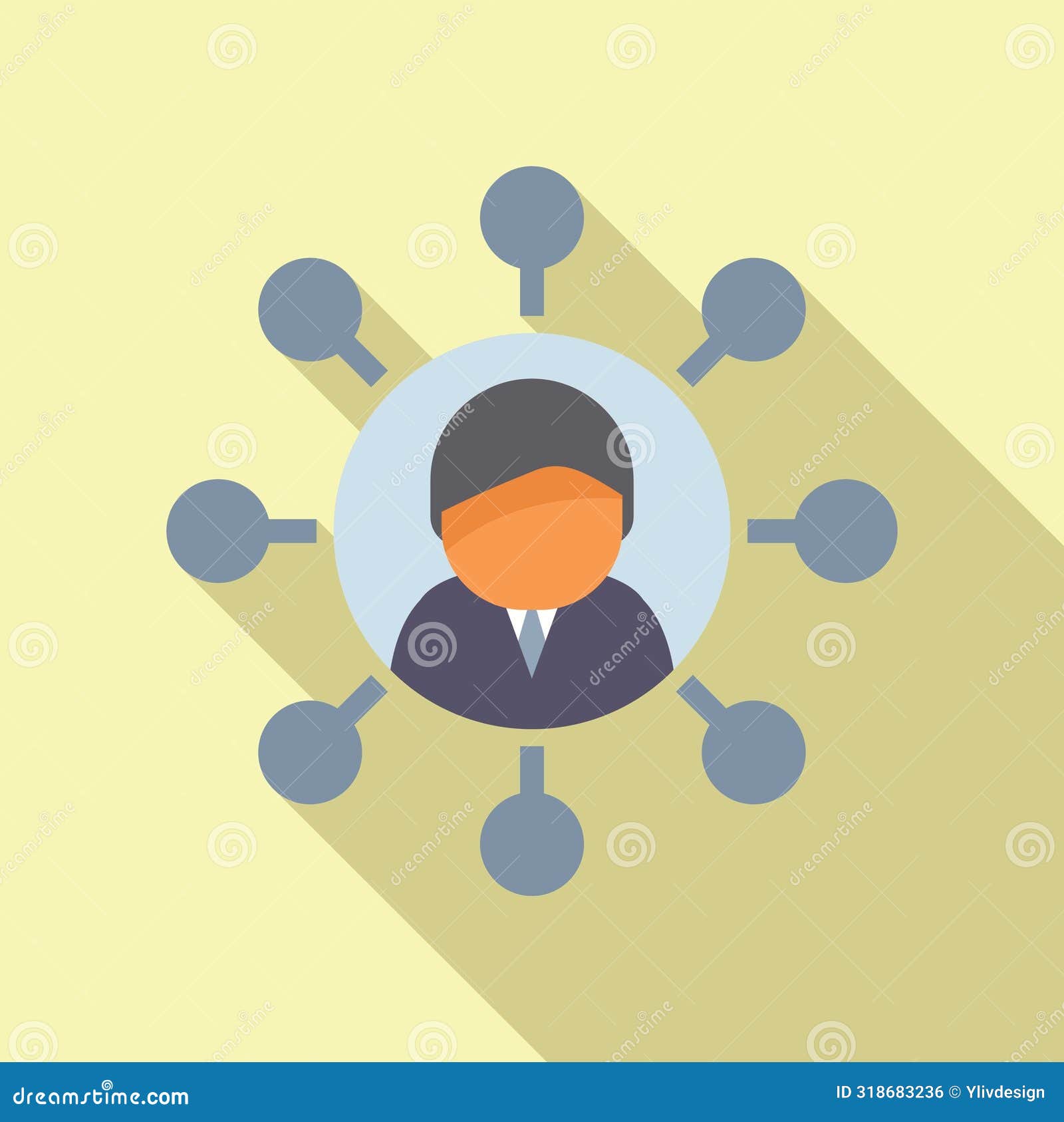 Corporate Network Concept with Blindfolded Leader Stock Vector ...