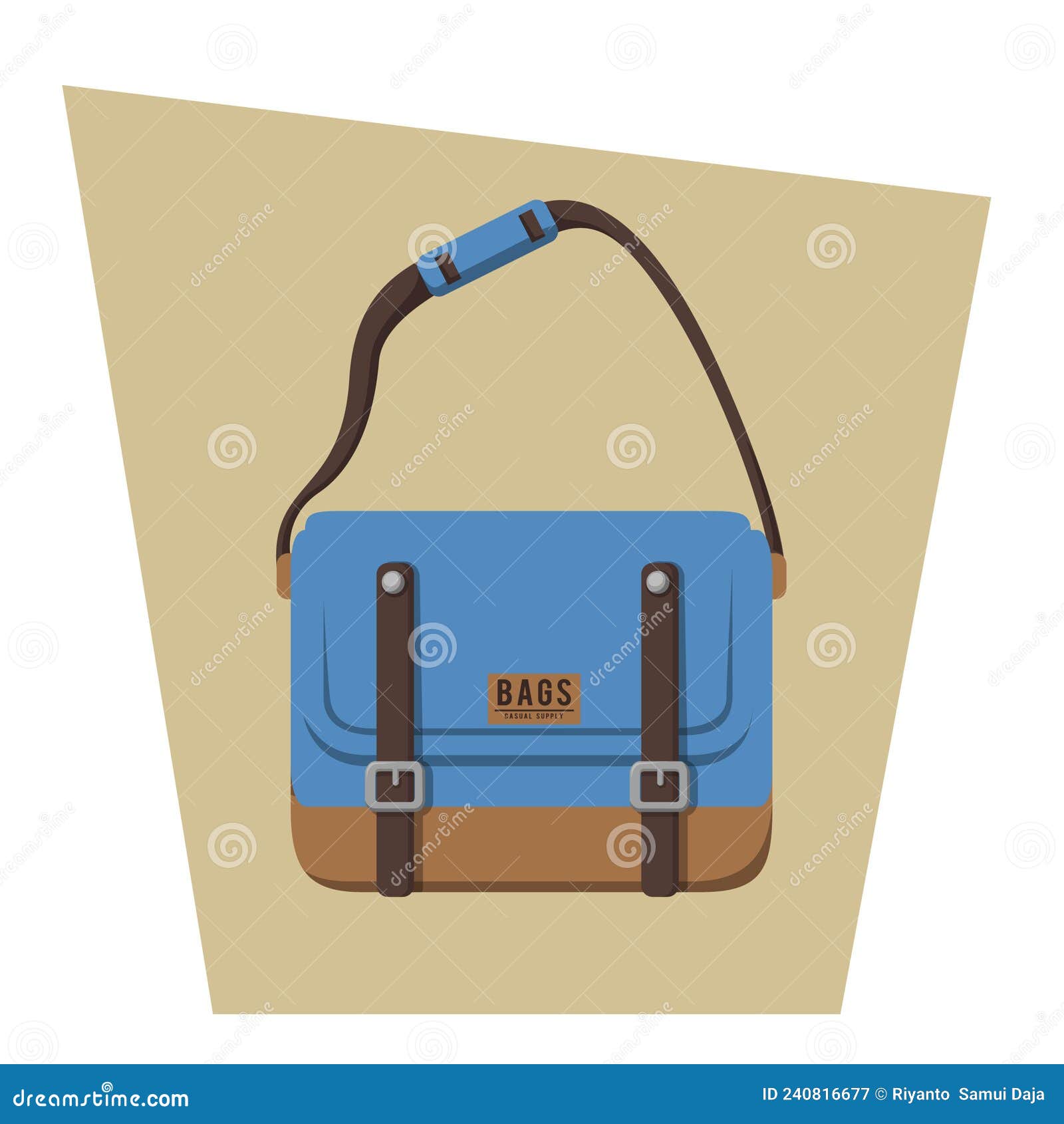 Flat Design Blue Bags Color Illustration Stock Vector - Illustration of ...