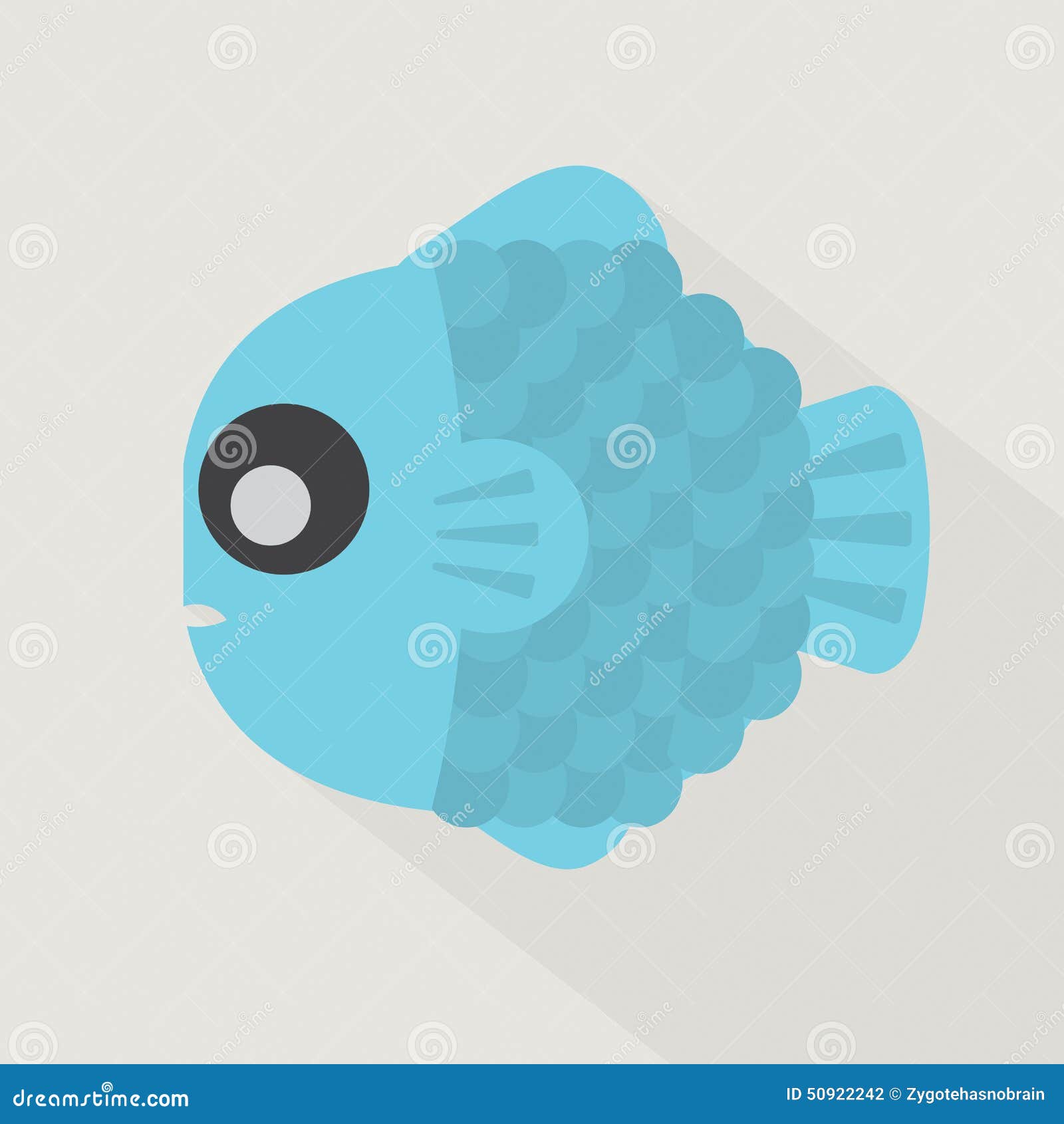 Flat Design Blue Fish Icon stock vector. Illustration of abstract ...