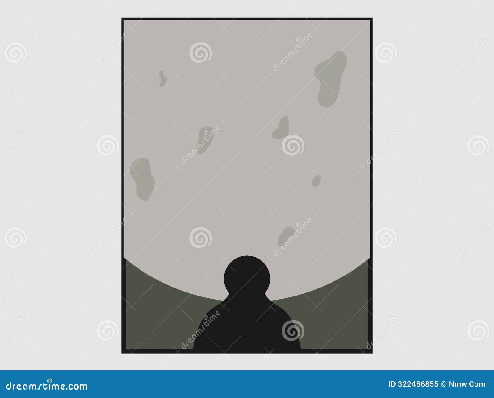 Flat Design Book Cover Moon Vector Illustration Stock Illustration ...