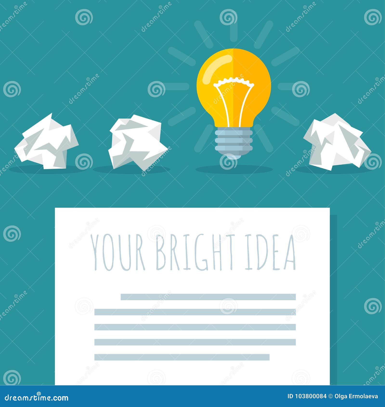Flat Design Bright Idea Abstract Stock Vector - Illustration of office ...