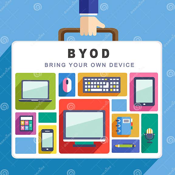 Flat Design for Bring Your Own Device Concept Stock Vector ...