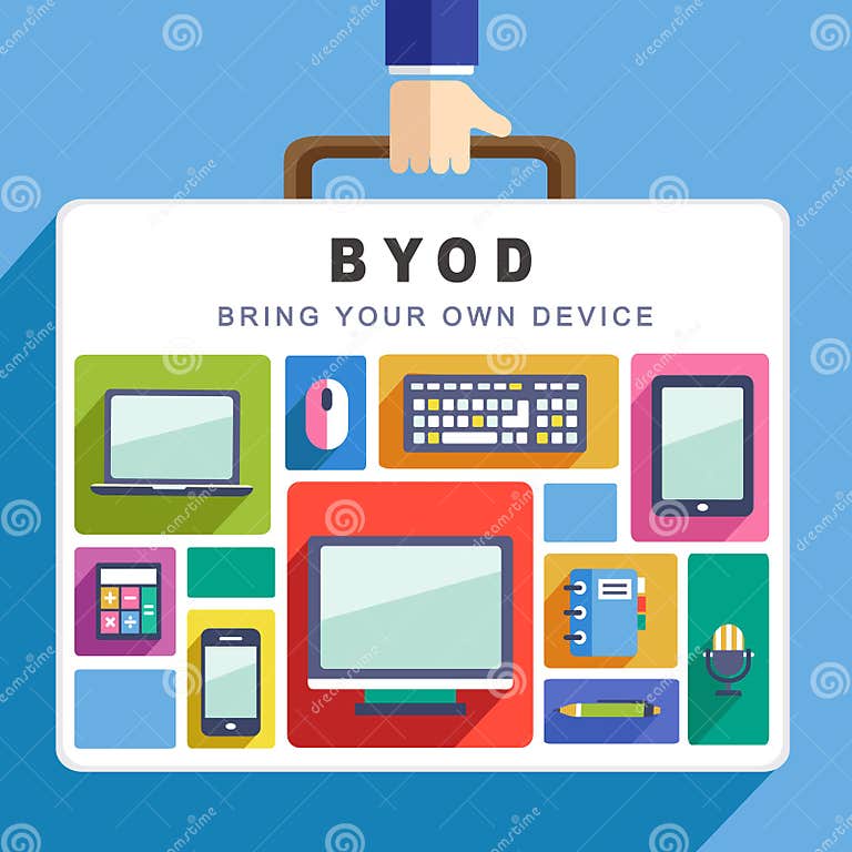 Flat Design for Bring Your Own Device Concept Stock Vector ...