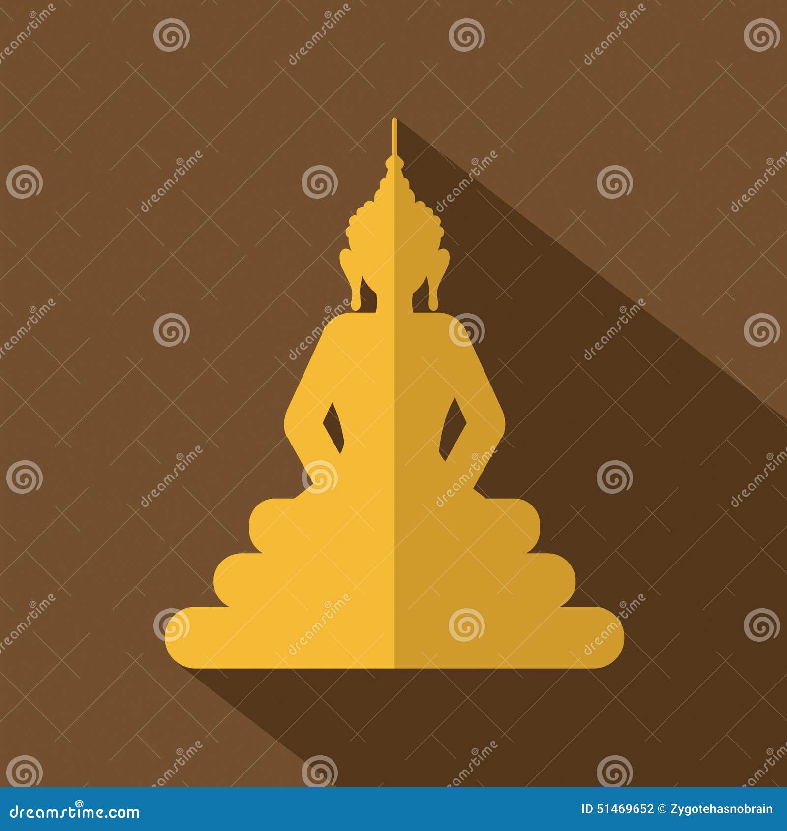 Flat Design Buddha Icon stock vector. Illustration of buddha - 51469652