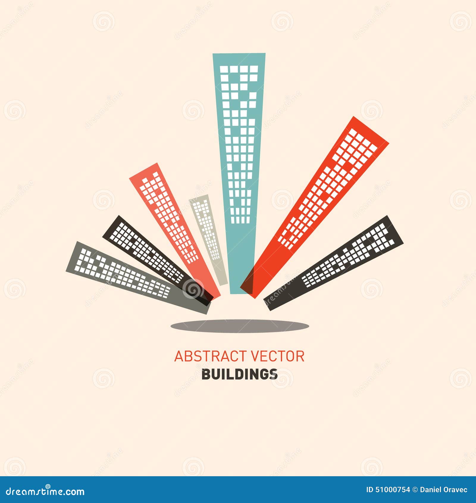 Flat Design Buildings stock illustration. Illustration of paper - 51000754
