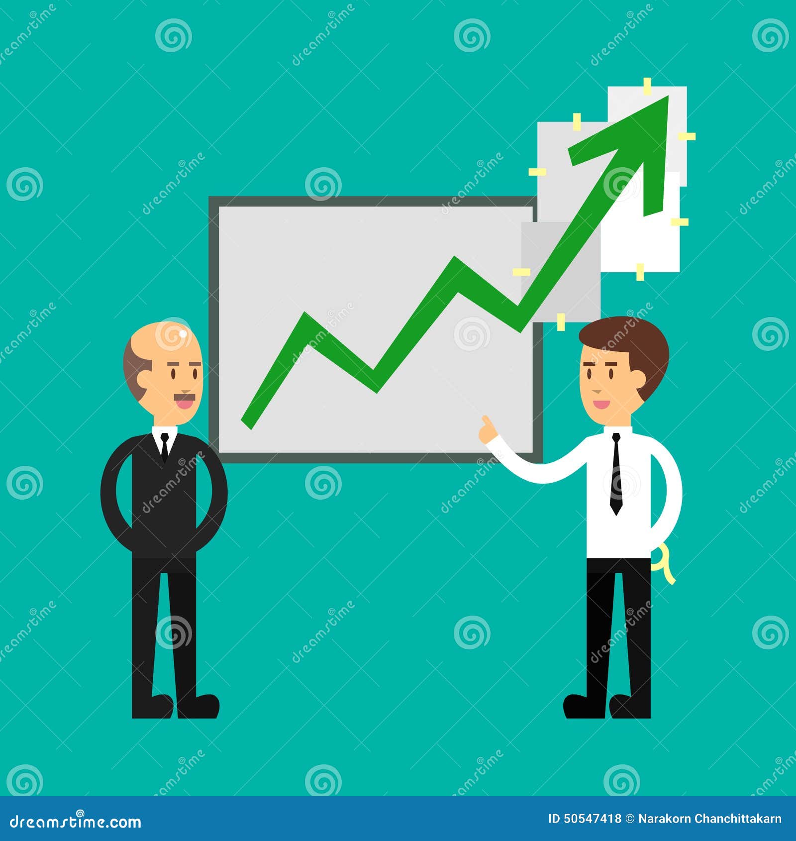 Flat Design of Business Cartoon Presentation Stock Vector ...