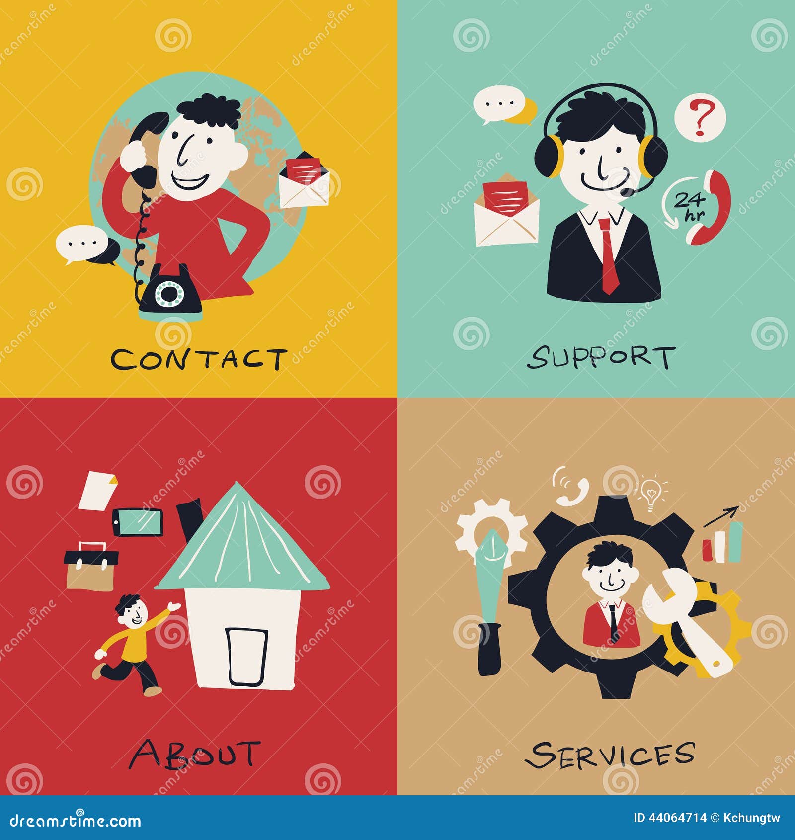 Flat Design for Business Customer Service Concepts Stock Vector ...