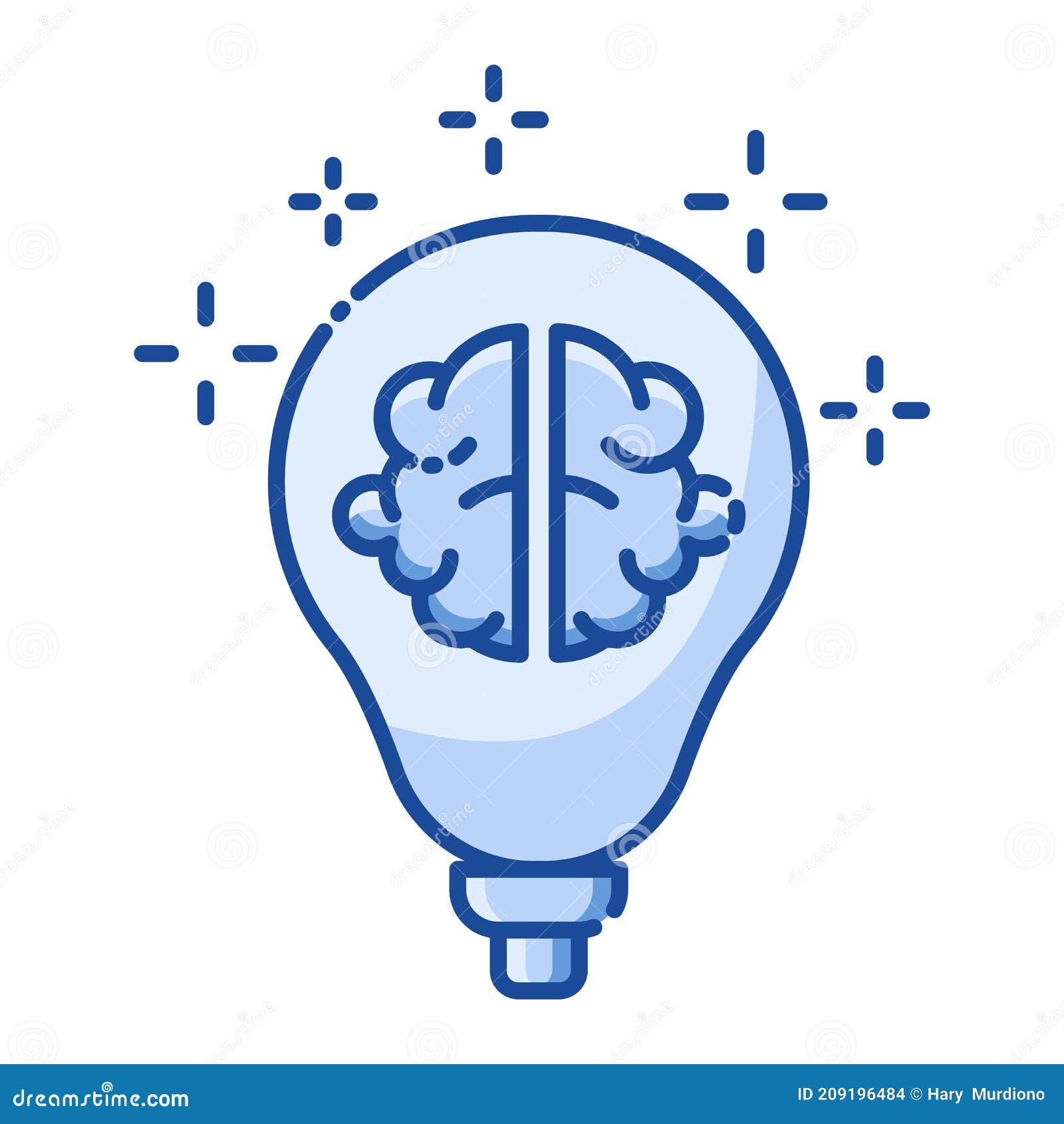Brainstorming Idea Icon Blue Tone Vector Premium Ilustration Stock ...