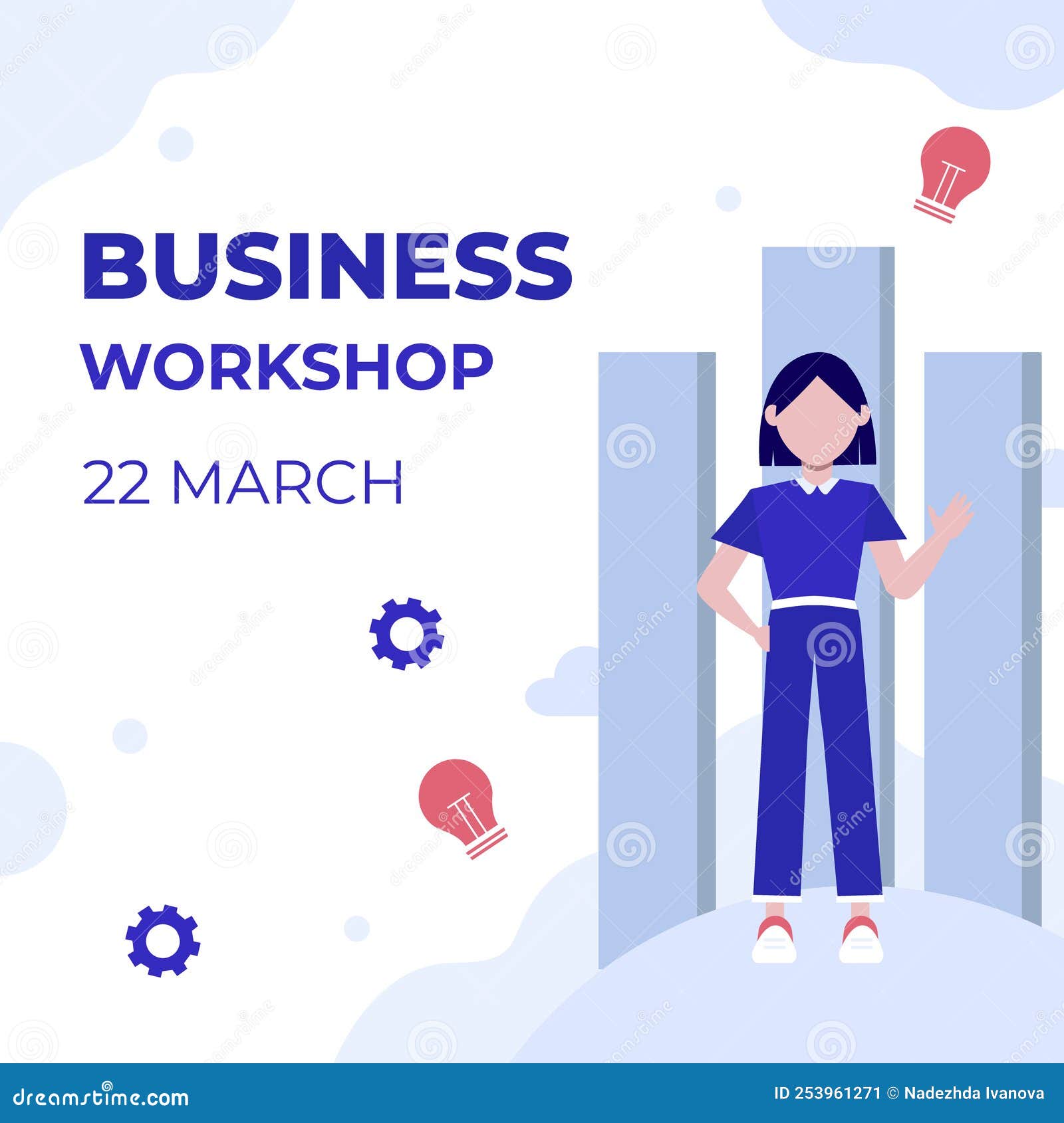 Flat Design Business Workshop Template Design Vector Illustration Stock ...