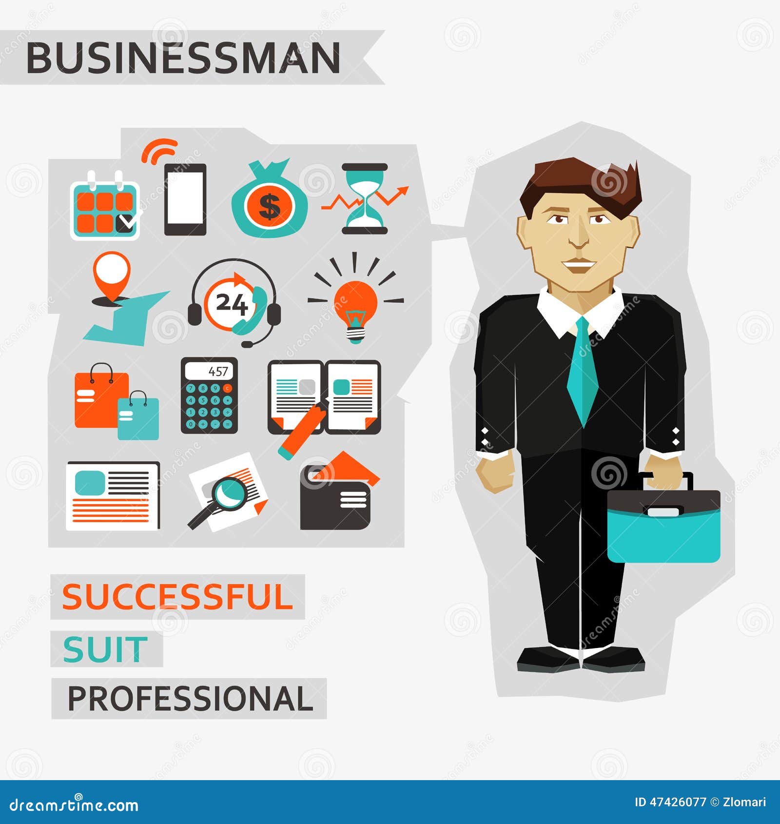 Flat design. Businessman stock vector. Illustration of businessman ...