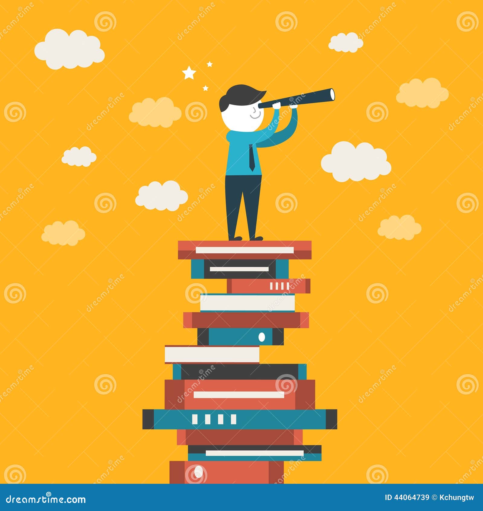 Looking Into The Future Cartoon Vector | CartoonDealer.com #91403655