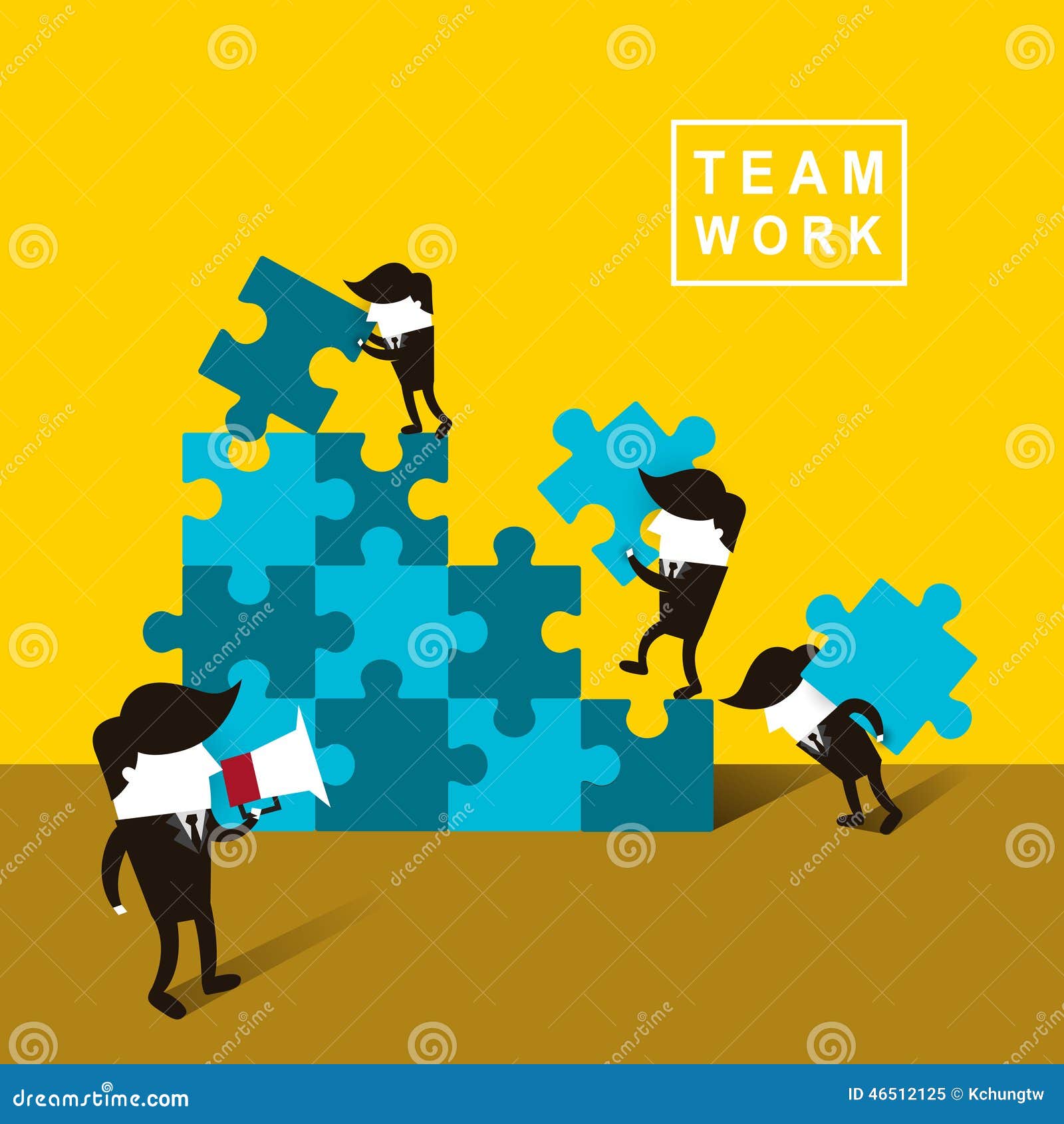 Flat Design Of Businessmen Team Work Stock Vector - Image: 46512125