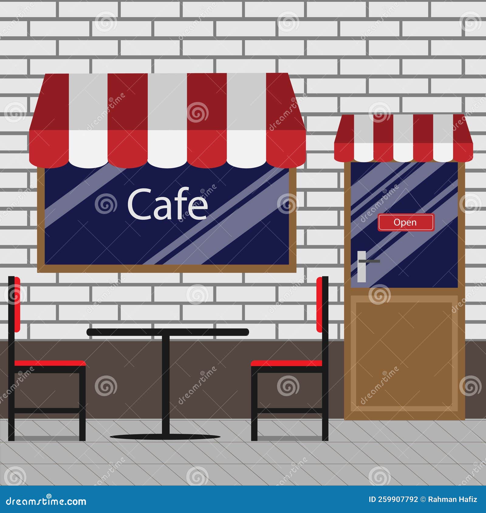 Flat Design Cafe Terrace Illustration Stock Vector - Illustration of ...