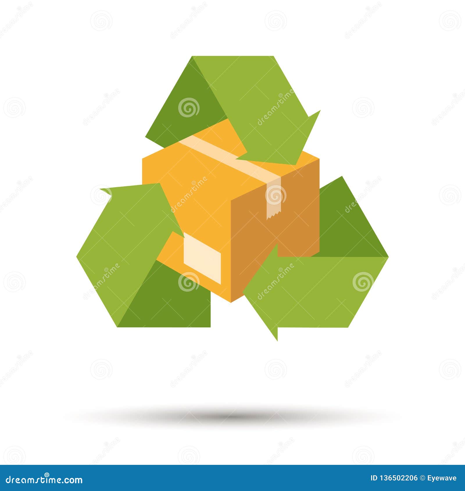 Flat Design Cardboard Recycling Symbol Vector Stock Vector ...