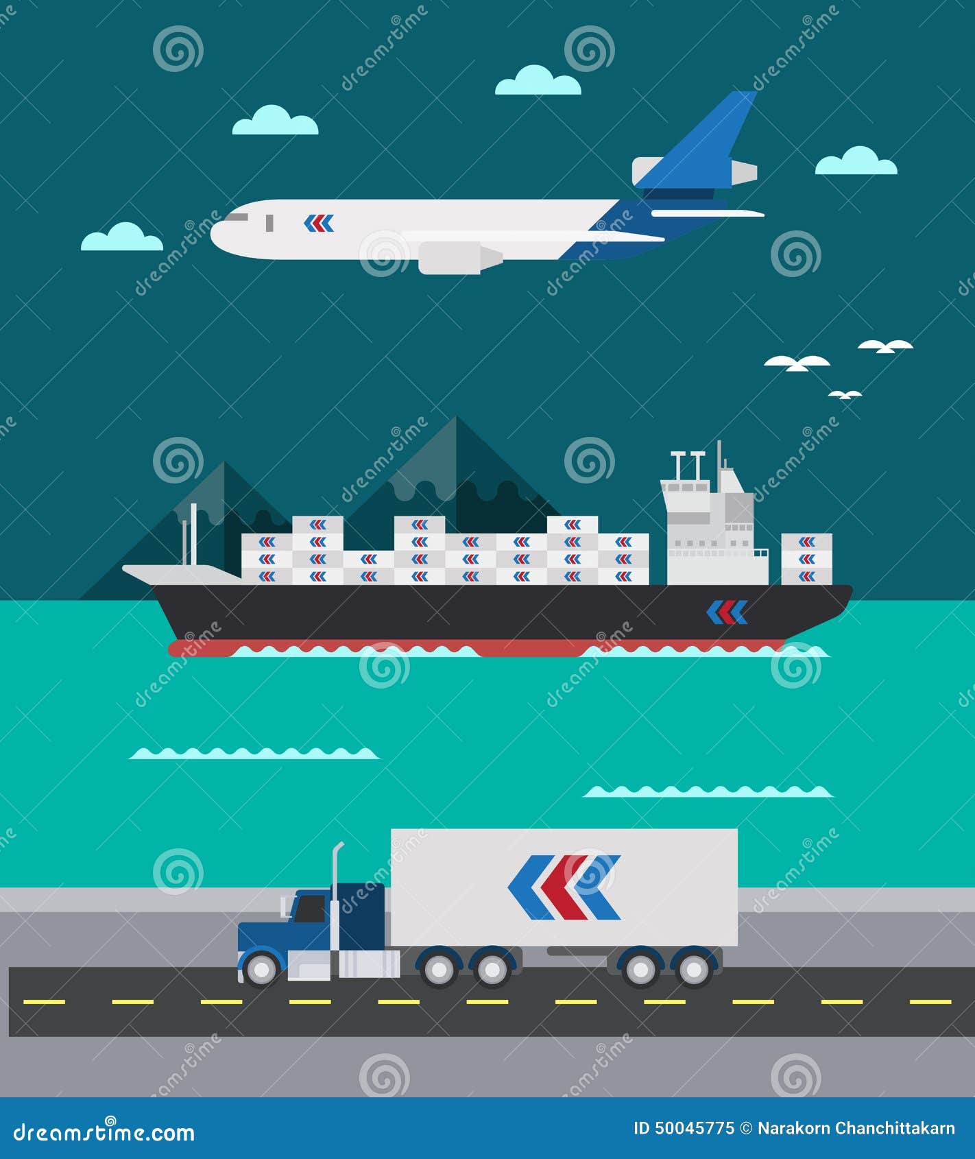Cargo Transportation Isometric Poster Vector Illustration ...