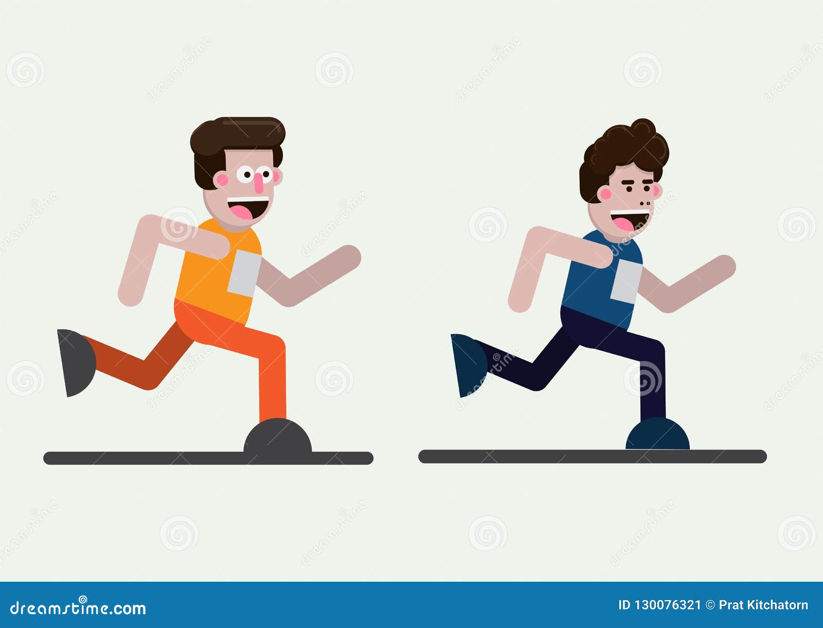 Flat Design Cartoon Exercise Isolate Stock Vector - Illustration of ...