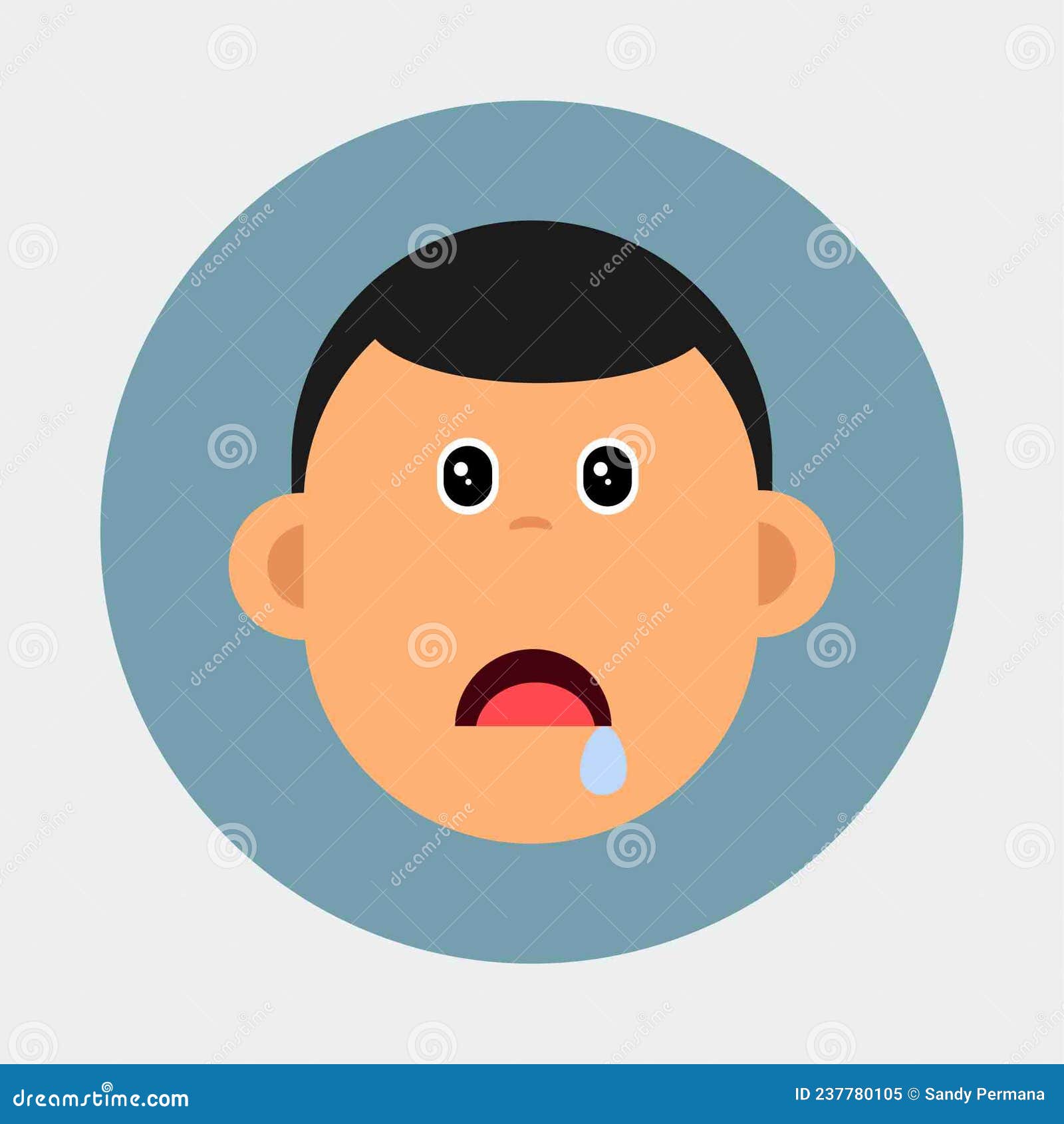 Flat Design Character, Stupid Black Haired Man Stock Vector ...