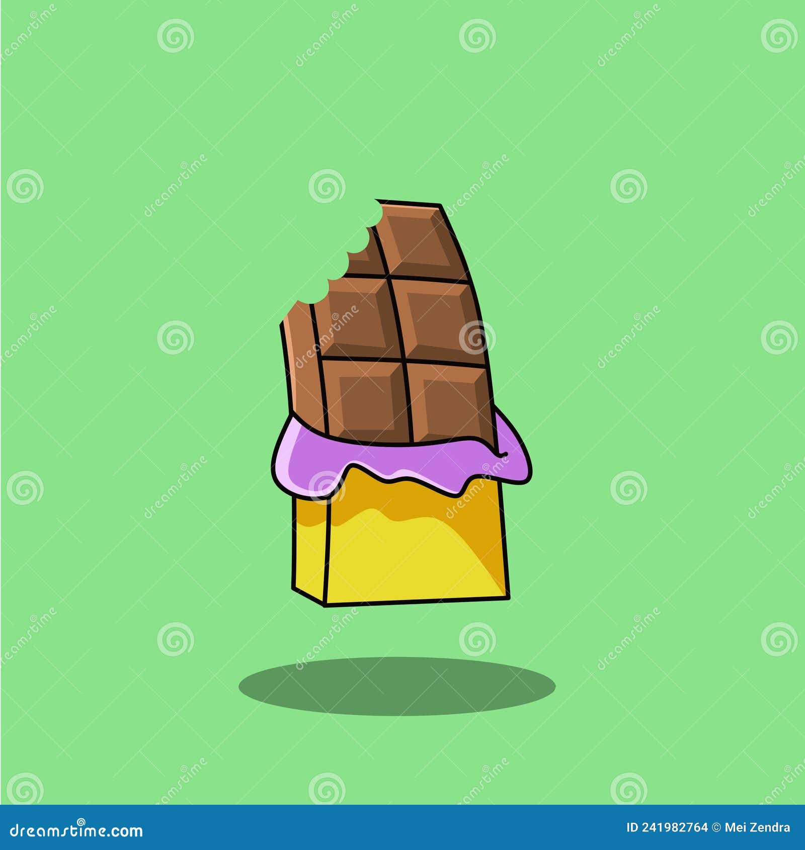 Illustration of Cute Chocolate Bite Marks Isolated on a Light Green ...