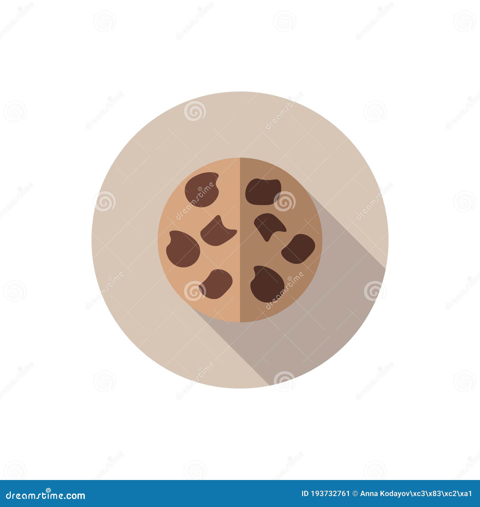 Flat Design Chocolate Chip Cookie Stock Vector - Illustration of cookie ...