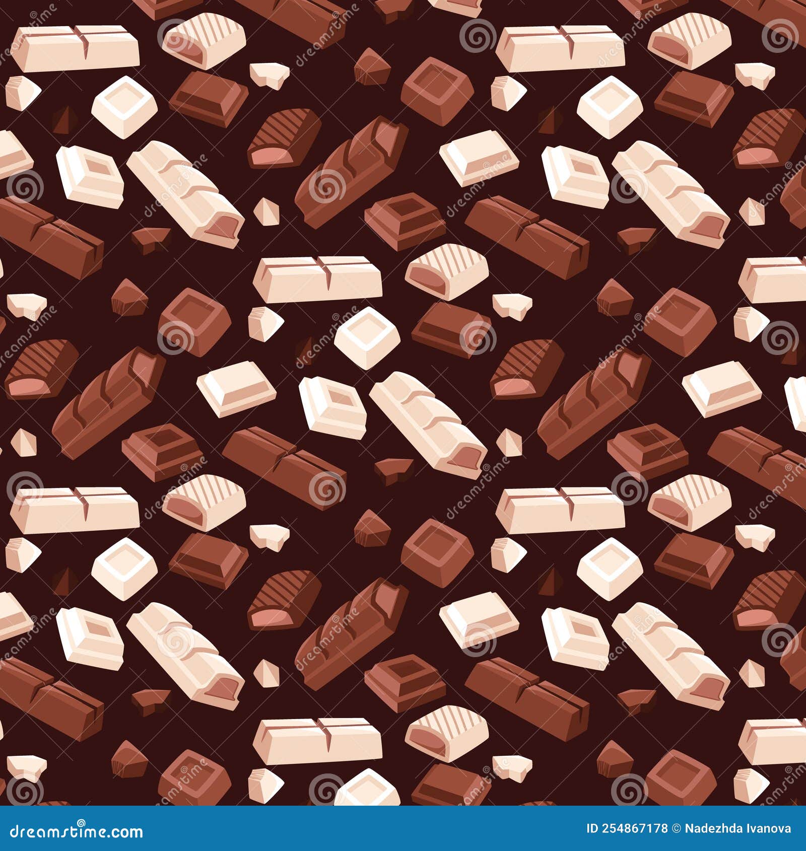 Flat Design Chocolate Pattern Design Vector Illustration Stock Vector ...