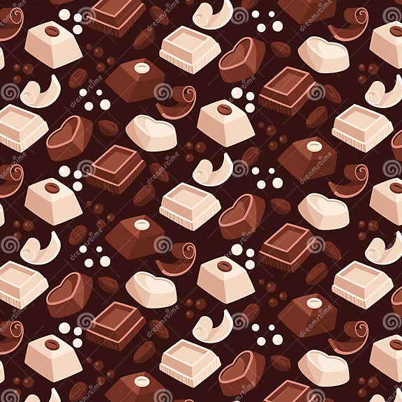 Flat Design Chocolate Pattern Design Vector Illustration Stock Vector ...