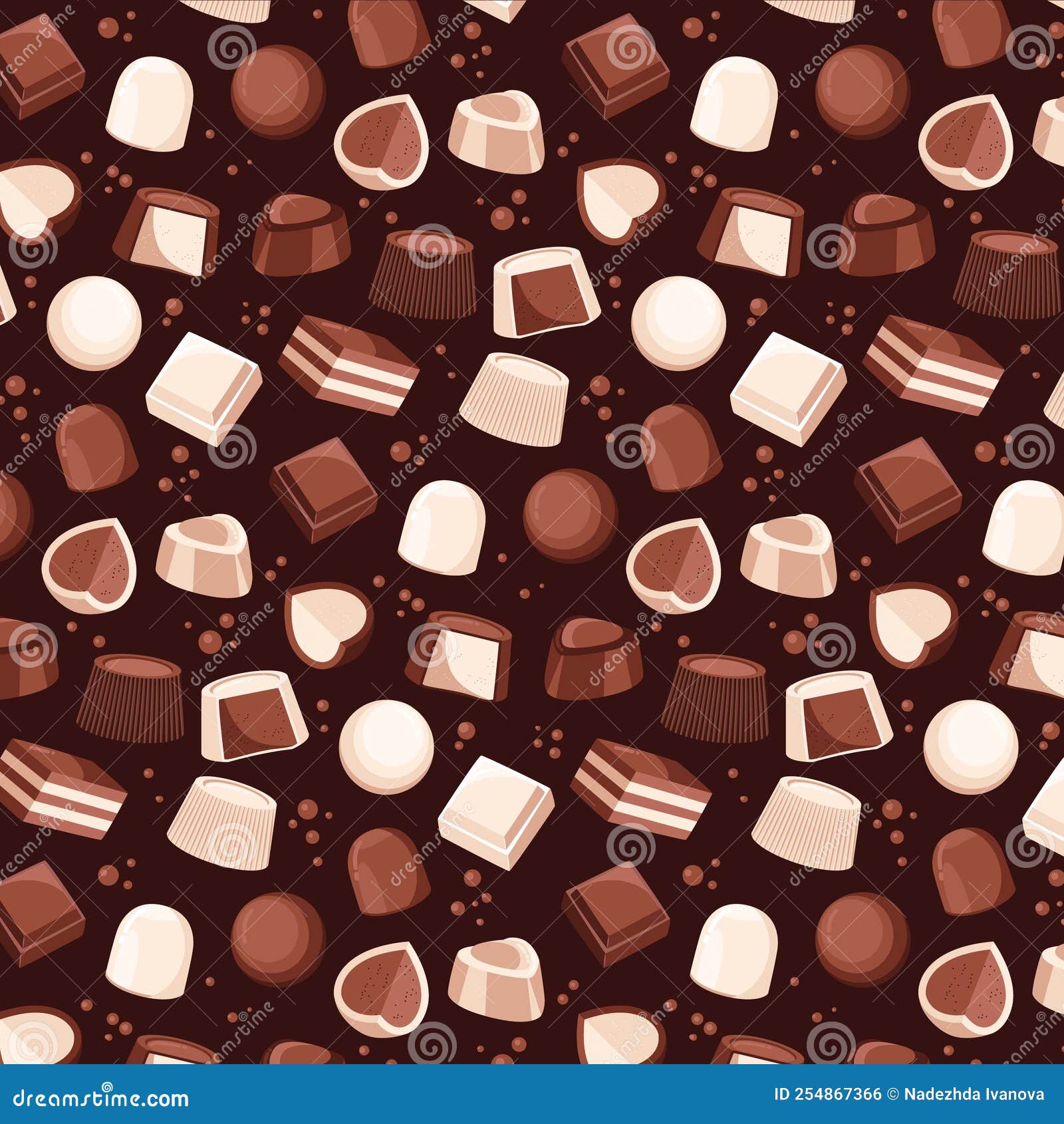 Flat Design Chocolate Pattern Design Vector Illustration Stock Vector ...