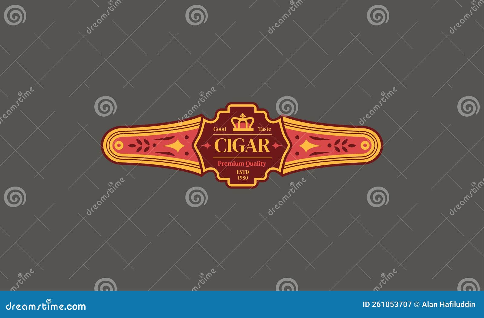 Flat Design of Cigar Label Template Vector Illustration Stock Vector ...